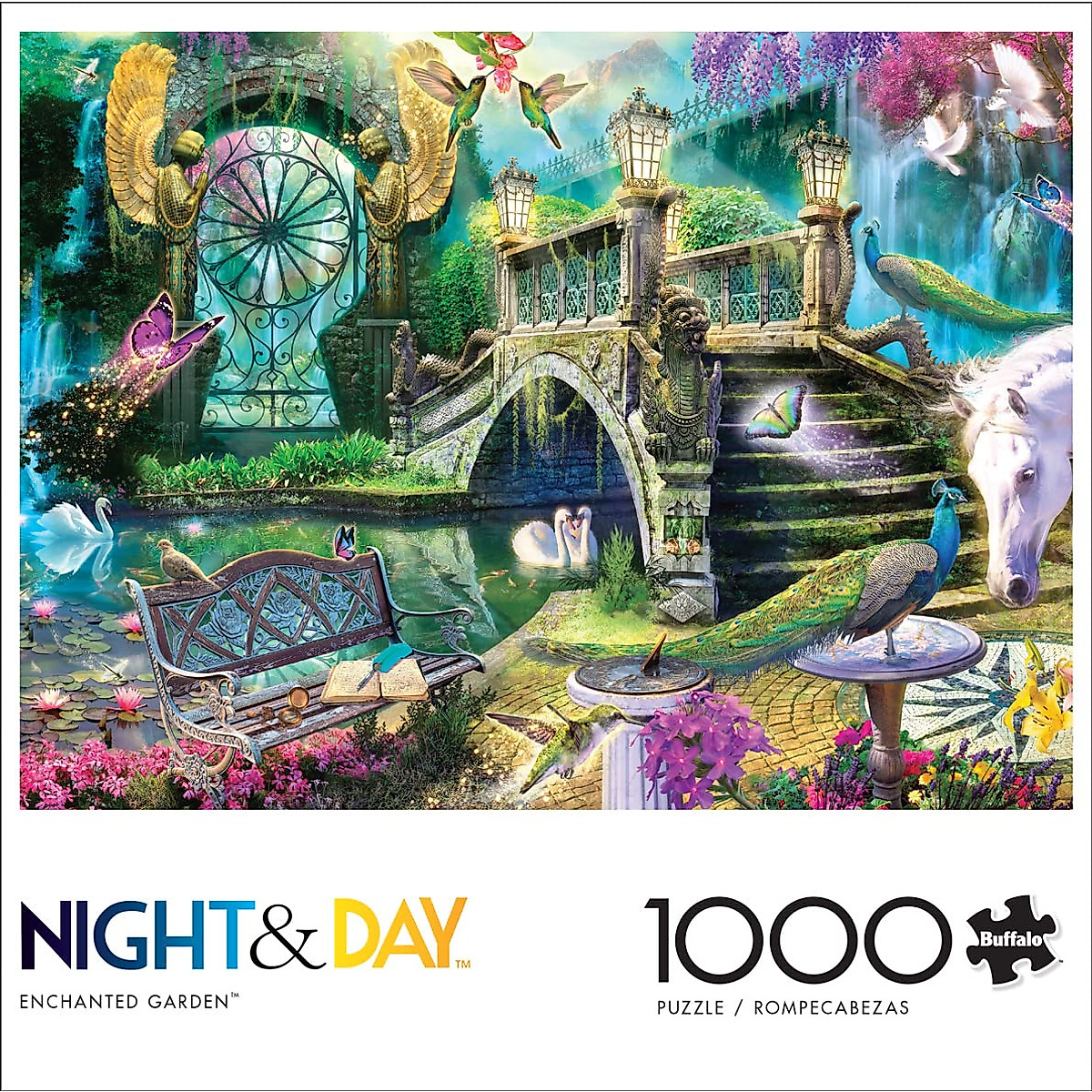 Buffalo Games - Enchanted Garden - 1000 Piece Jigsaw Puzzle for Adults Challenging Puzzle Perfect for Game Nights - 1000 Piece Finished Size is 26.75 x 19.75