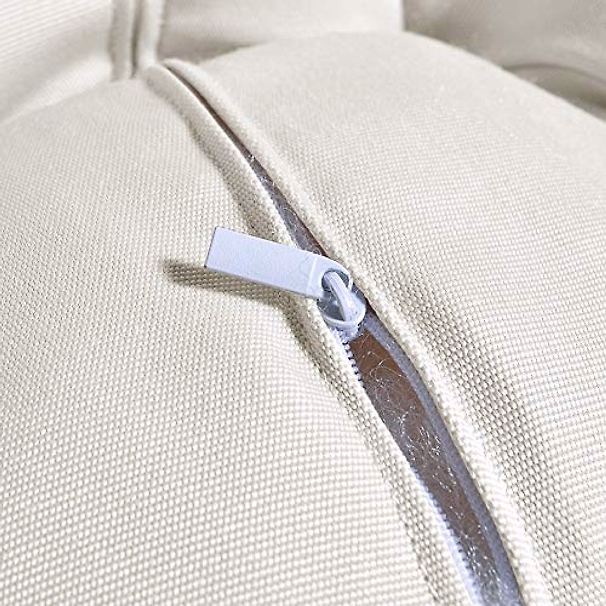 ATR ART TO REAL Papasan Chair, 360-degree Swivel Outdoor Papasan Chair with Beige Cushion and Durable Frame, Comfy Circle Lounge Moon Chair