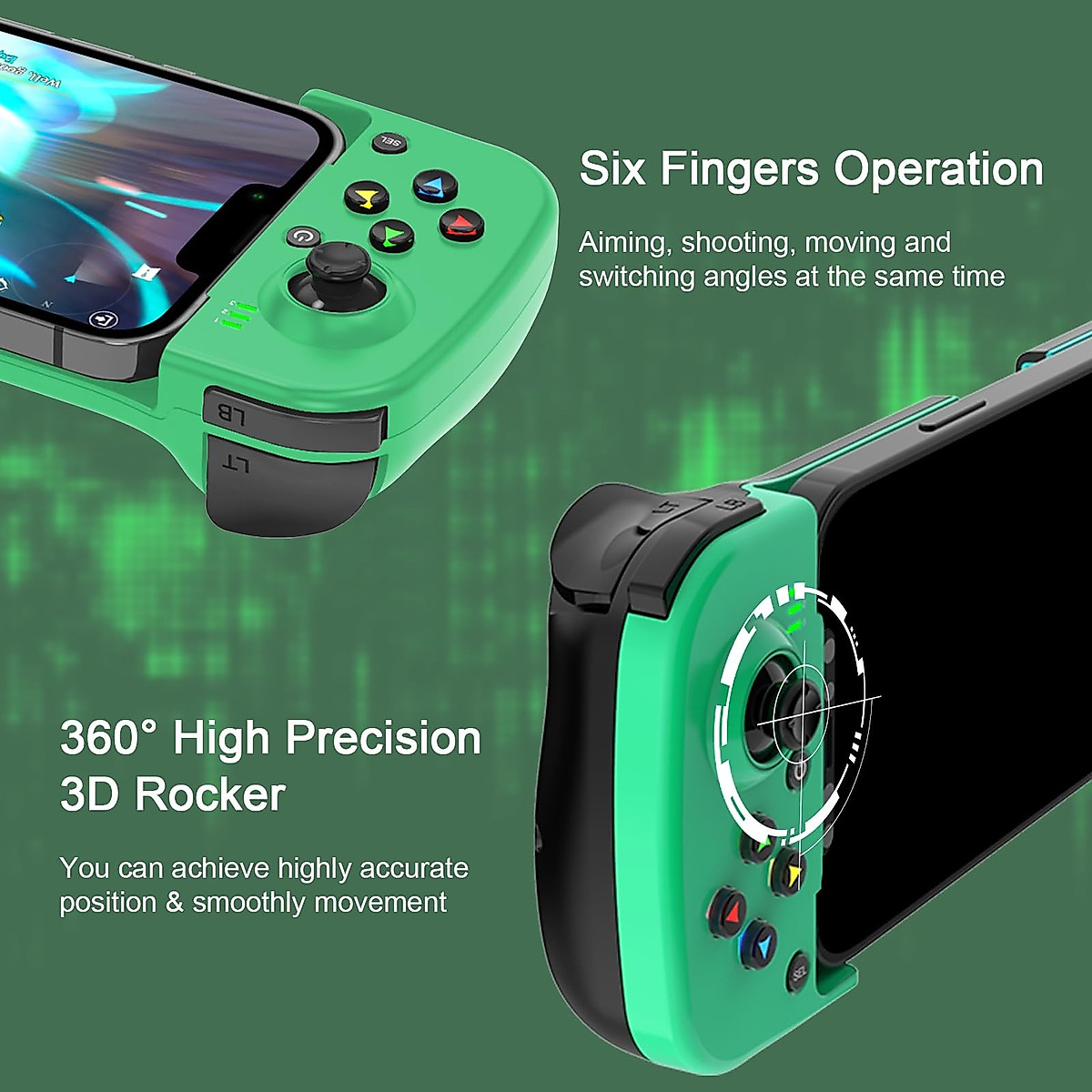 Joso Phone Controller for iPhone/Android Support Phone Case, Wireless Mobile Game Controller for Android iPhone 16/15/14/13/12 Support PS Remote Play, Cloud Gaming, MFi Arcade Games