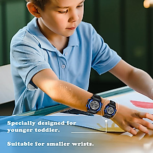 Kids Watch,Boys Watch for 3-15 Year Old Boys,Digital Sport Outdoor Multifunctional Chronograph LED 50 M Waterproof Alarm Calendar Analog Watch for Children with Silicone Band,Kids Gift