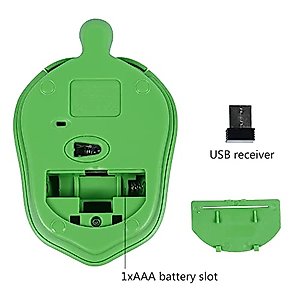 Wireless Mouse,Cute Animal Green Turtle Shape Portable Quiet Optical USB Mice, 1600 DPI 3 Buttons Silent Cordless Mouse for PC Laptop Computer Notebook MacBook Desktop