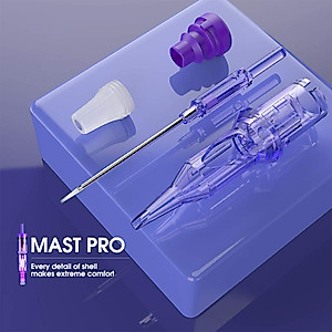 Mast Tattoo Pro Cartridges Needles with Membrane Mixed Sizes Box of 50 Pcs (RL+RS+RM+M1)