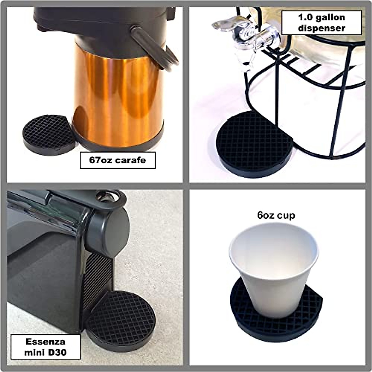 Coffee Drip Catcher 4 inches Small Drip Tray for Drink Dispenser Espresso Machine Carafe Tea Station Water Urn Durable ABS Plastic, Black, PDT0627S