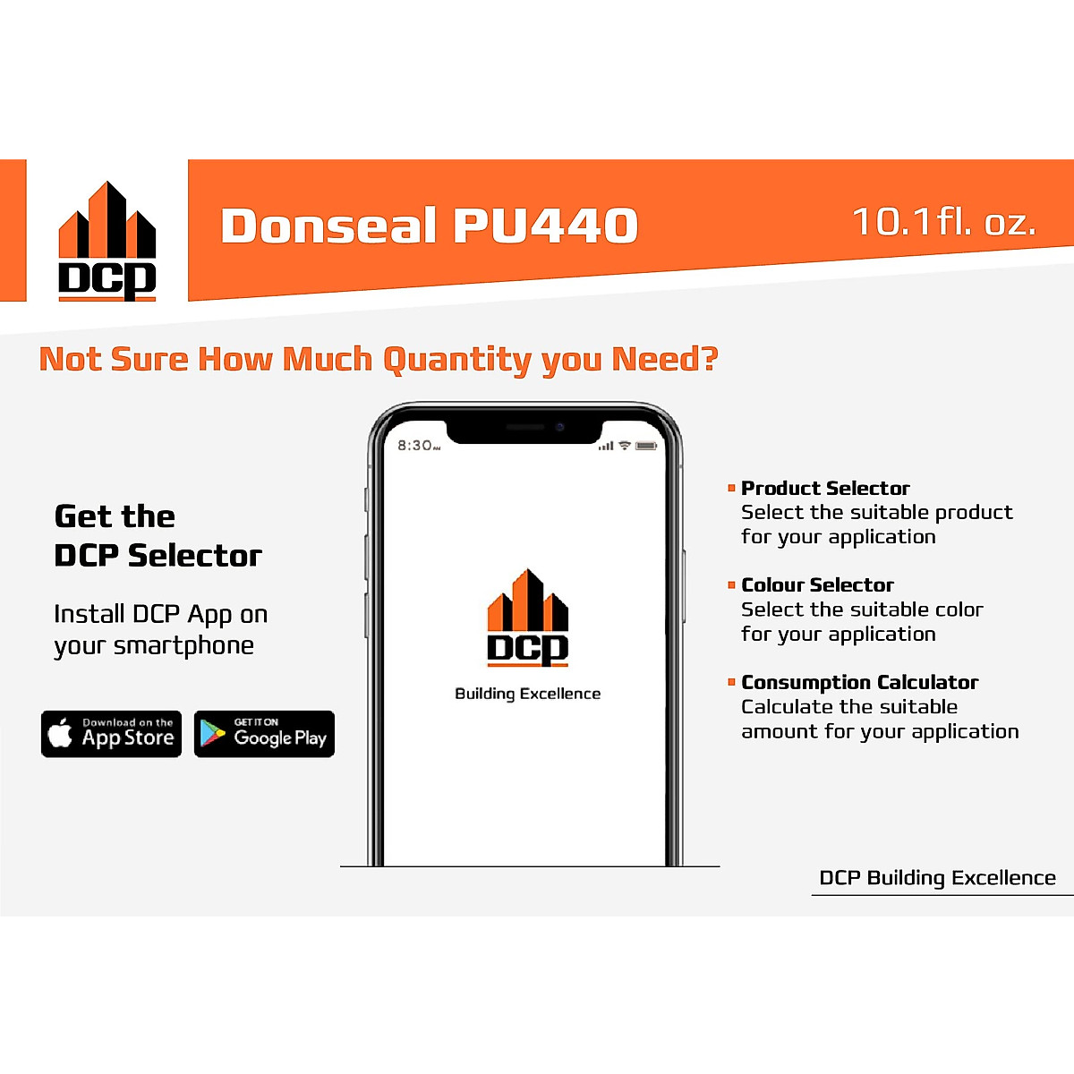 DCP Donseal PU440 Concrete Sealant - Paintable Concrete Expansion Joint Filler - Non-sag Polyurethane Caulk for Joints & Walls - Grey Concrete Sealer 10.1 fl. oz Cartridge