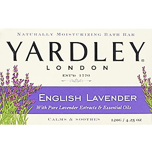 Yardley London English Lavender with Essential Oils Soap Bar, 4.25 oz Bar (Pack of 8)