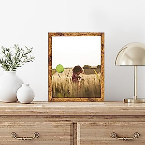 TWING 8x10 Picture Frames Set of 6, Rustic Photo Frames Collage for Wall Decor Mounting or Table Display,Home Decorative Wall Gallery Picture Photo Frame Wood Brown,Walnut