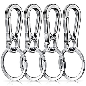 Molain Metal Keychain Carabiner Clip Keyring Key Ring Chain Clips Hook Holder Organizer for Car Keys Finder for Men, 4 Packs