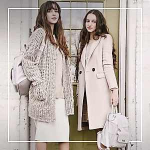 Petit Monaco Diaper Bag Backpack by Luli Bebe - Designer Modern Vegan Leather Diaper Bag Backpack with Gender Neutral Design, Cute Mini Diaper Bag Backpack (Ebony Black)