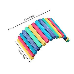 Pet Hamster Bridge Toy, Wooden Colorful Ladder Climbing Pet Cage Accessories Chewing Toy for Chinchilla Ferret Rodents Small Animals
