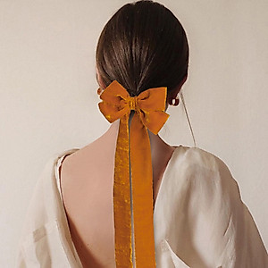 Keypan Orange Velvet Ribbon for 1-1/2 inch Wide Handmade Fringe Fabric Fall Terracotta Ribbons for Christmas Decorations, Baby Shower, Flower Bouquet Gift Wrapping