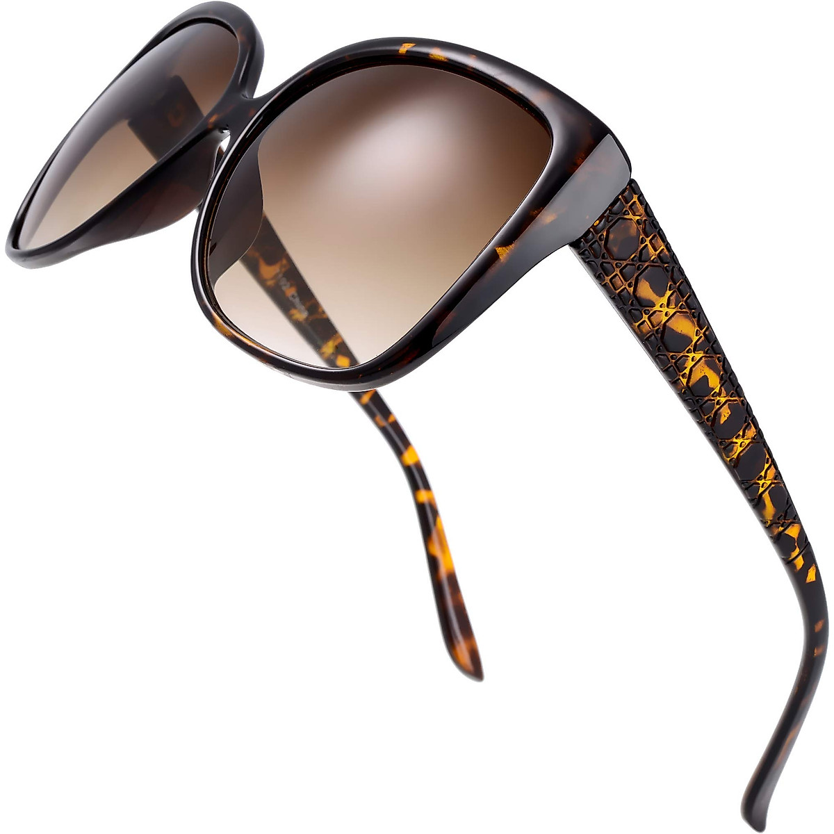 The Fresh Women's Oversized Square Jackie O Cat Eye Hybrid Butterfly Fashion Sunglasses - Exquisite Packaging (719201New Demi, Gradient Brown)