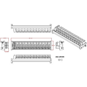 DIN Rail Mount 12 Channel Rocker Switch DC Power Distribution Strip Module