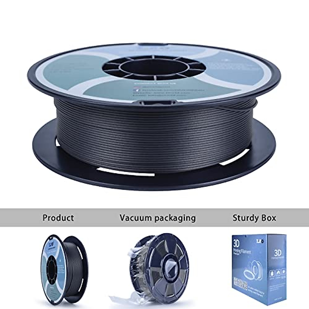 ZIRO Carbon Fiber PLA Filament 1.75mm,3D Printer Filament Carbon Fiber PLA 1.75mm 0.8KG Spool - Black