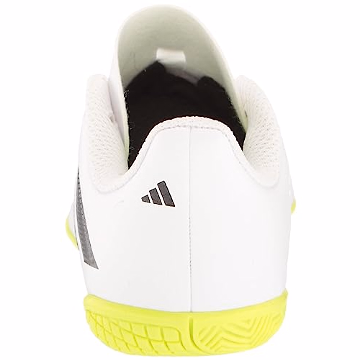 adidas Copa Pure.4 Indoor Sneaker, White/Core Black/Lucid Lemon, 12 US Unisex Little Kid