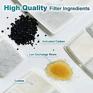 PewinGo Cat Water Fountain Filter 12 Pack for 84oz/2.5L Automatic Pet Fountain Cat Water Fountain Dog Water Dispenser, Cat Fountain Filter Replacement 3 Triple Filtration System