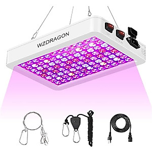 WZDRAGON 2024 Newest BW1000 LED Grow Lights Double Chips Full Spectrum for Greenhouse and Indoor Plant Veg and Flower Growing [White]