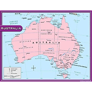 Teacher Created Resources Australia Map Chart, Multi Color (7653)