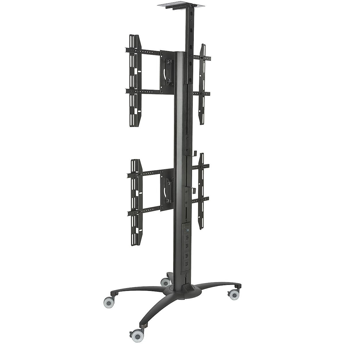 Displays2go LPGP36WB2 Dual TV Stand, Single Sided, for 30-60 Inch Flat Screen Monitors, Camera Tray