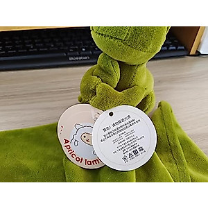 Apricot Lamb Snuggler Plush Infant Stuffed Animals Dinosaur Security Blanket Nursery Character Blanket (Green Dinosaur, 14 Inches)