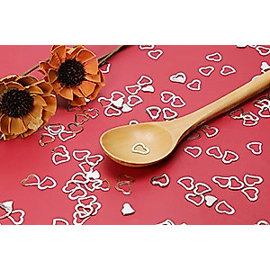 ONLYKXY 1200Pcs Love Heart Shaped Confetti, Table Wedding Decoration, Glitter Confetti for Wedding Party (Silver)