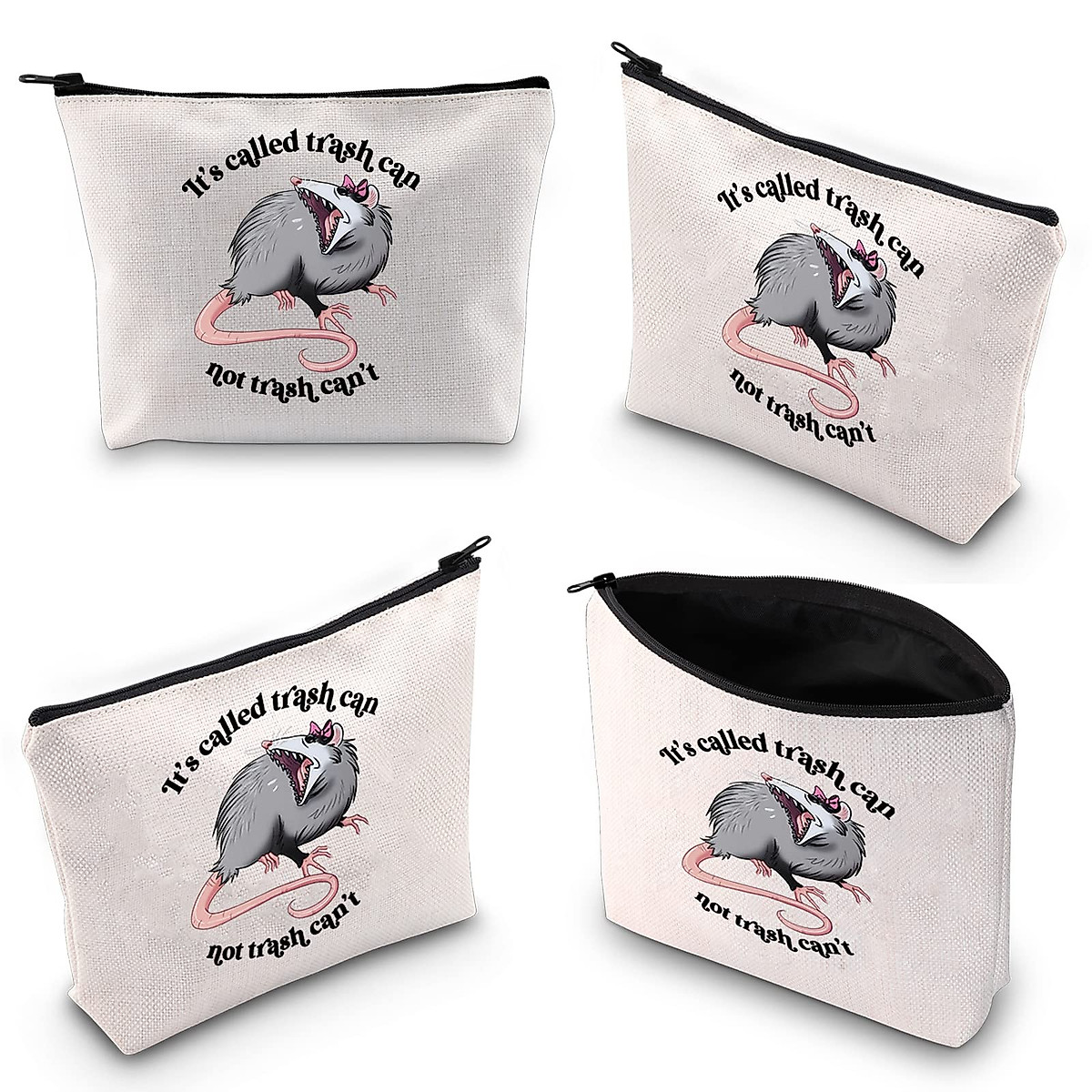 XYANFA It's Called Trash Can Not Trash Can't Possum Makeup Bag Opossum Gifts For Opossum Lovers Opossum Zipper Pouch (trash can)