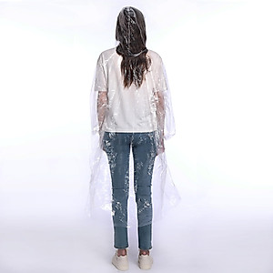 Disposable Rain Ponchos for Adults - Emergency Rain Ponchos Family Pack for Women and Men with Drawstring Hood
