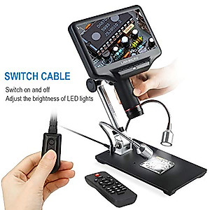 HDMI Digital Microscope LINKMICRO LM407 7'' LCD Digital Microscope for Adults 270X Soldering Microscope with Screen 1080P Photo&Video Metal Stand UV Filter for PCB Repair SMD Soldering