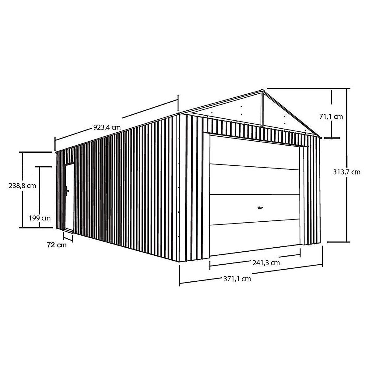 Sojag 12' x 30' Everest Galvalume Steel with Extra Tall Walls Garage Storage Building, Charcoal