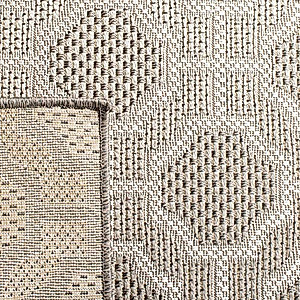 SAFAVIEH Lakeside Collection 5'3' x 7'7' Beige/Taupe LAK247B Indoor/ Outdoor Non-Shedding Easy scrubbing Patio Backyard Porch Deck Mudroom Area-Rug