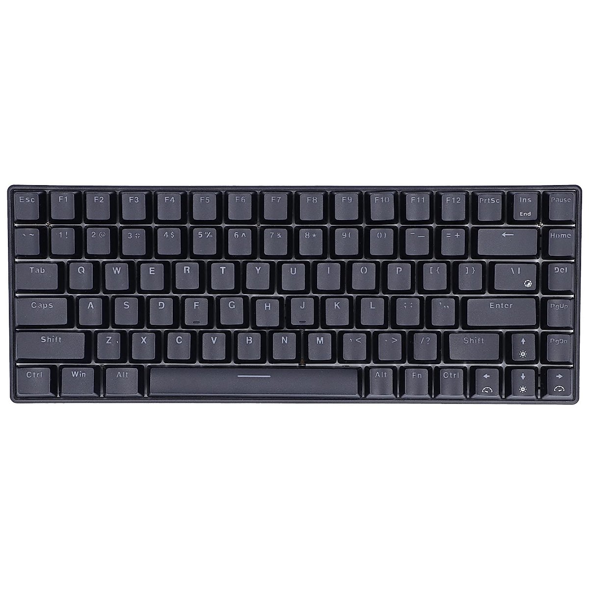 ASHATA TypeC Wired Gaming Keyboard, Portable 84 Keys Type‑C Backlight Gaming/Office Keyboard for PC/Laptop, Blue Switch (Black Blue axis Mixed Light)
