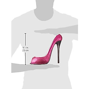 Hilarious Home High Heel Wine Bottle Holder - Stylish Conversation Starter Wine Rack (Pink Glitter)
