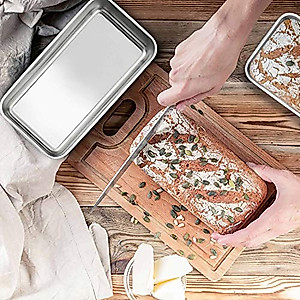 TeamFar Loaf Pans for Baking Bread, 9¼" × 5" Bread Loaf Pan Meatloaf Pan Stainless Steel for Home Kitchen, Healthy & Durable, Oven & Dishwasher Safe - Set of 2