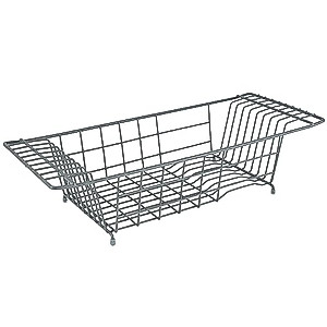 Kitchen Details Sink Dish Drainer Drying Rack | Dimensions: 19. 92" x 7. 99" x 5. 12" | Space Saving | Kitchen | Fits Over Standard Sink | Grey