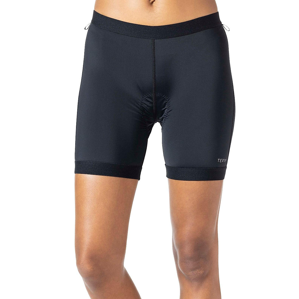 Terry Bike Shorts Women, Metro 7 Inch Inseam MTB Urban Hiking Cycling Bottom, 2 Piece Set W/Unattached Padded Liner - Ebony, X Large