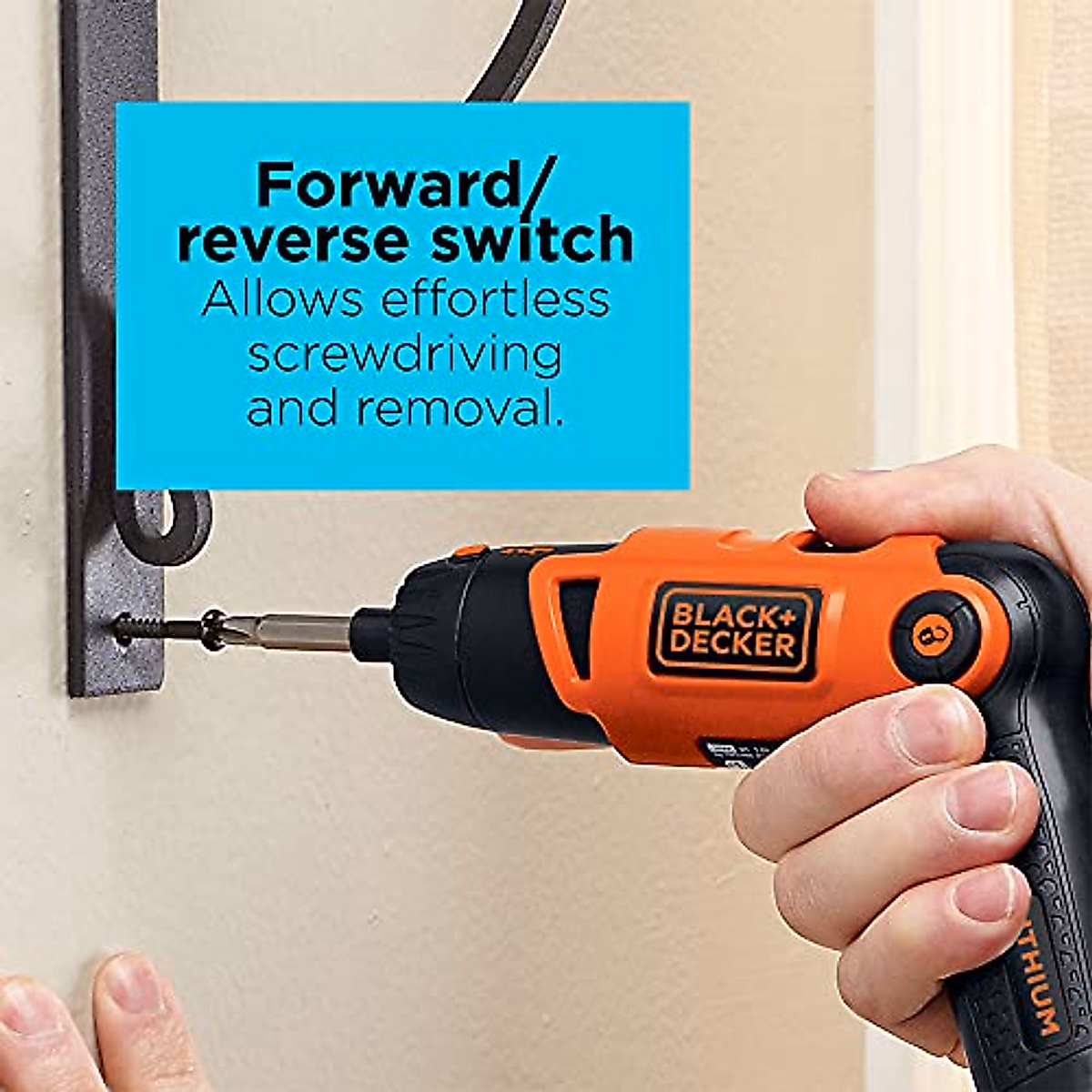 BLACK+DECKER Cordless Screwdriver with Pivoting Handle, 3.6V (Li2000)