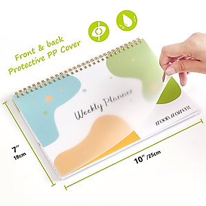 Weekly To Do List Notepad, Undated Weekly Desk Planner & Monthly Calendar, 60 Sheets 7 X 10" Task CheckList Notebook For Work Office Home, Sunday Start, Green