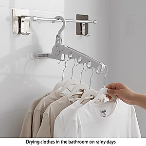 WaWacomp1PC Portable Folding Clothes Drying Rack and 5 Pcs Foldable Hangers which is a Great Combo for Travel, Hotels, Camping, with a Large Storage Bag