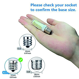 BonYei 8206232A Ceramic E17 LED Bulb for 7W Microwave Oven Appliance, 75W Halogen Bulb Equivalent, Daylight White 6000K, Pack of 2