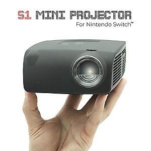 AAXA S1 Mini Projector Compatible for Nintendo Switch, 3 Hour Battery, USB-C Video Input, 720p HD Native Resolution, 400 Lumens, Gaming, DLP (Renewed)