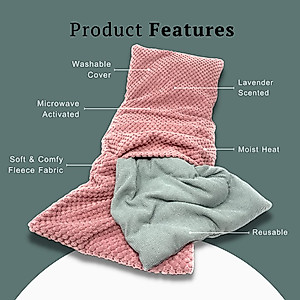 Solayman's Heating Pads for Cramps - Pink, Removable Cover, Lavender Scented