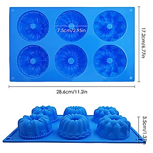FineGood 3 PCS Silicone Cake Moulds, Doughnut Maker Silicone Baking Tray Cupcake Muffin Molds Mini Cake Pan