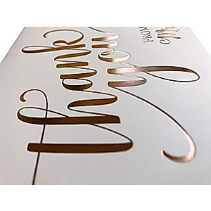 Wedding Thank You Cards - Rose Gold Foil Stamped Letterpress - 36 Cards Plus Envelopes - From the New Mr & Mrs Design