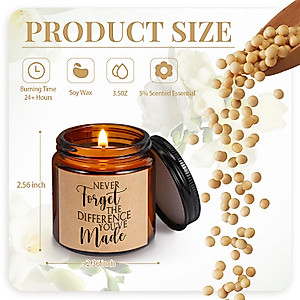 Fumete 10 Pcs Never Forget The Difference You Make Candles Inspirational 3.5 oz Retirement Candle Gifts Thank You Gifts Employee Appreciation Gifts for Women Coworkers Teacher Nurse(Brown)