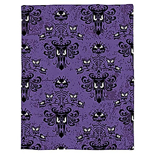 T&H XHome Flannel Fleece Bedding Blanket - 60"x80" Haunted Halloween Mansion - Grim Grinning Ghosts Anime Camp Throw Blanket for Baby Kids Boy Girls Men Women