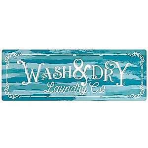 KOZYFLY Laundry Room Rug Runner 20"x60" Non Slip Laundry Rug Kitchen Rugs Washable Laundry Room Mat Waterproof Mudroom Floor Carpet Runner Bathroom Laundry Room Decor Farmhouse Rugs, 2x5, Teal