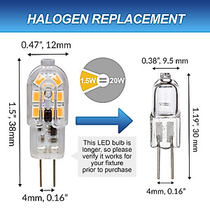 Simba Lighting LED G4 Bulb (5 Pack) 1.5W T4 20W Halogen Replacement 12V AC/DC JC Bi-Pin Base for Accent Lights, Under Cabinet Puck Light, Chandeliers, Track Lighting, Non-Dimmable, Soft White 3000K