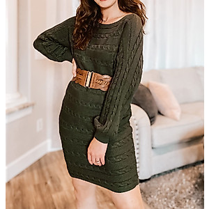 GRACE KARIN Elastic Wide Belts 1950s Vintage Waist Cinch Belt for Women Dresses Brown M