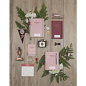 DesignWorks Ink Standard Issue Pink Planner Notebook No. 3 Journal with Lined Pages, Elastic Closure, Pen Holder, and 3 Ribbon Marker for Work, Writing, Journaling, 6.75" x 8.5"