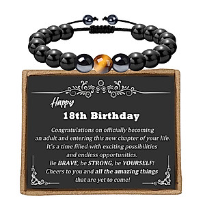 Sereney Happy 18th Birthday Gifts for Boys, Triple Protection Bracelet As Cool Gifts for 18 Year Old Boy, 18th Bday Decoration Jewelry As Gifts for Him Boys Men Male Son Grandson Friend Birthday