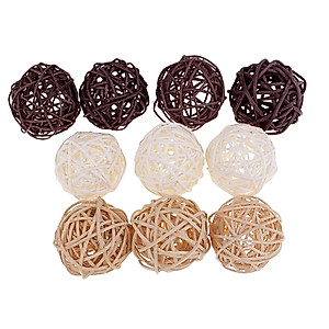 Harilla 50pcs Wicker Rattan Balls Decorative Orbs Vase Fillers, Wicker Balls for Decorating, Wedding Ceremony, Bridal Shower Party, Home Garden Decoration
